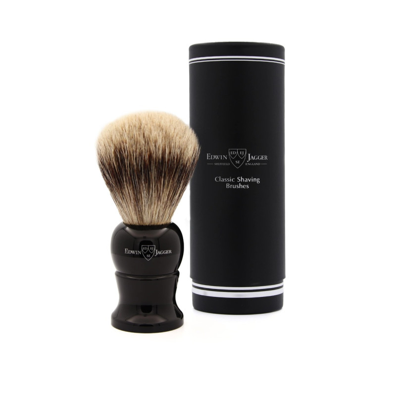 Edwin Jagger Black Shaving Brush (Super Badger)