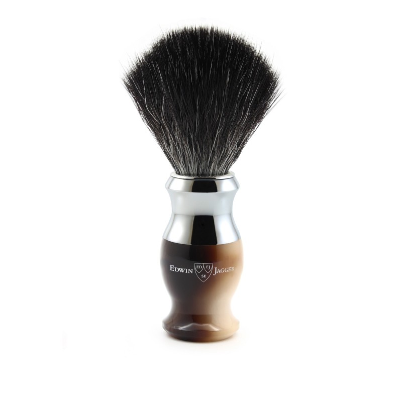 Edwin Jagger 37 Range Shaving Brush Imitation Light Horn (Black Synthetic)