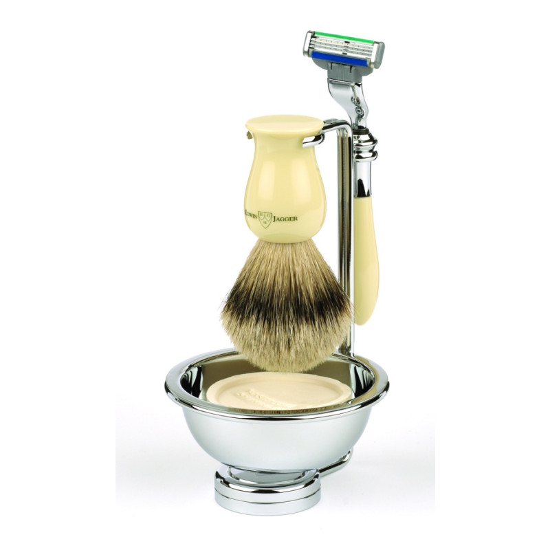 Edwin Jagger Gillette® Mach3® Razor Shaving Set Plaza Imitation Ivory 4pc