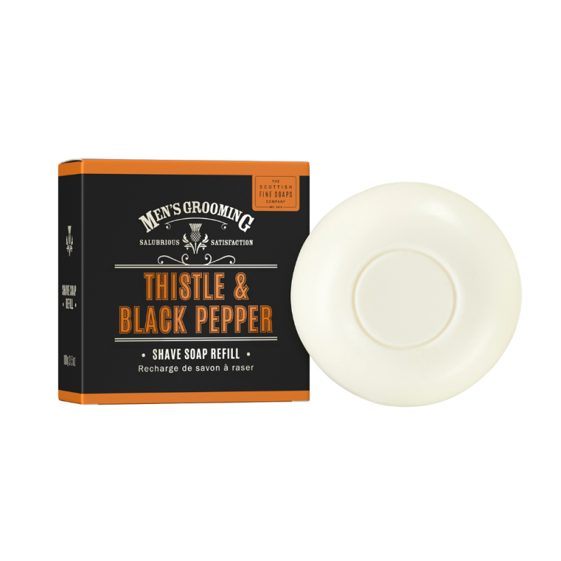 Scottish Fine Soaps Thistle & Black Pepper Shaving Soap Refill 100g