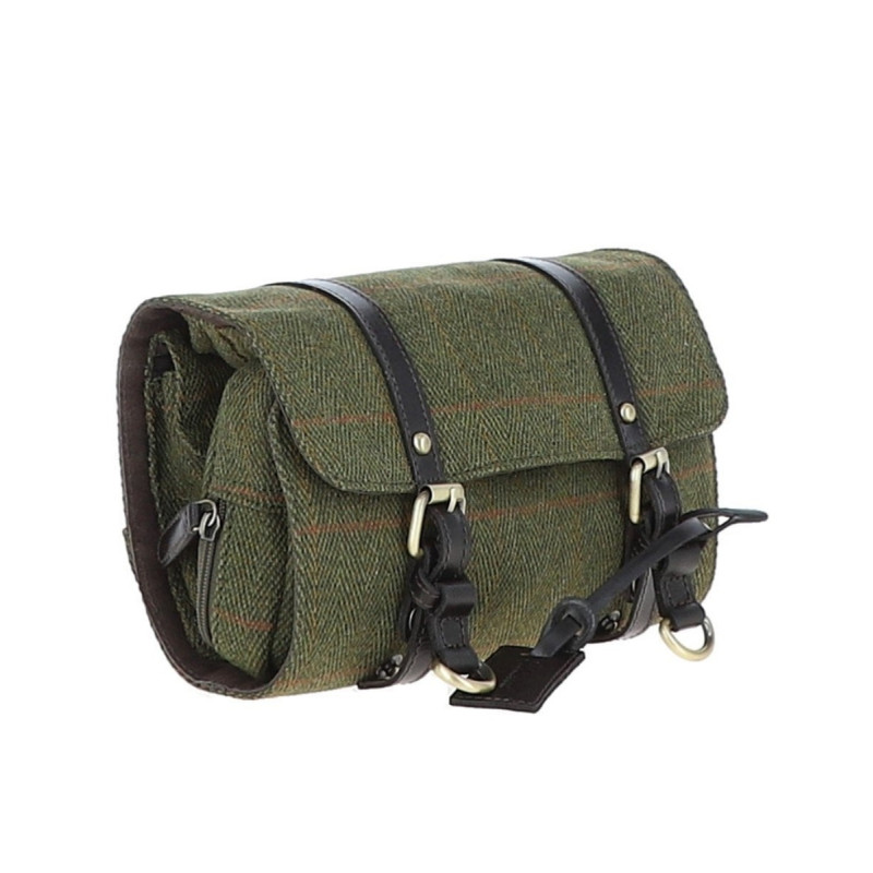 Ashwood Liam Tweed Hanging Washbag (Green)