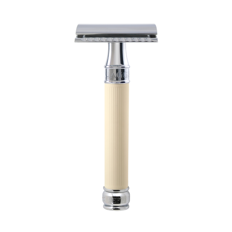 Edwin Jagger DE87 Double Edge Safety Razor Rubber Coated Imitation Ivory