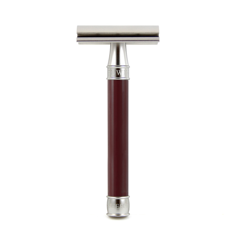 Edwin Jagger 3ONE6 Double Edge Safety Razor Stainless Steel Burgundy