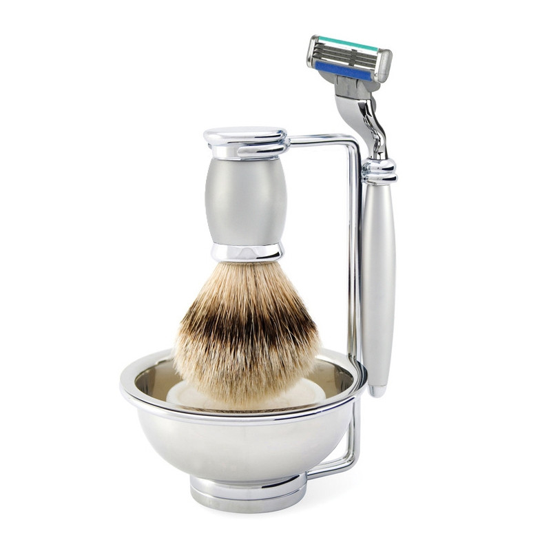 Edwin Jagger Gillette® Mach3® Razor Shaving Set Bulbous Satin 4pc
