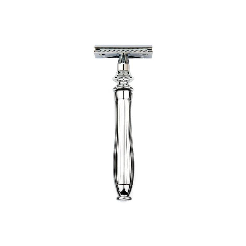 Edwin Jagger Chatsworth Chrome Lined DE Safety Razor & Feather Blades ...