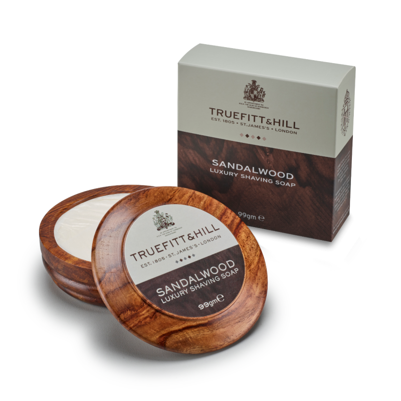 Truefitt & Hill Sandalwood Luxury Shaving Soap in Wooden Bowl 100g